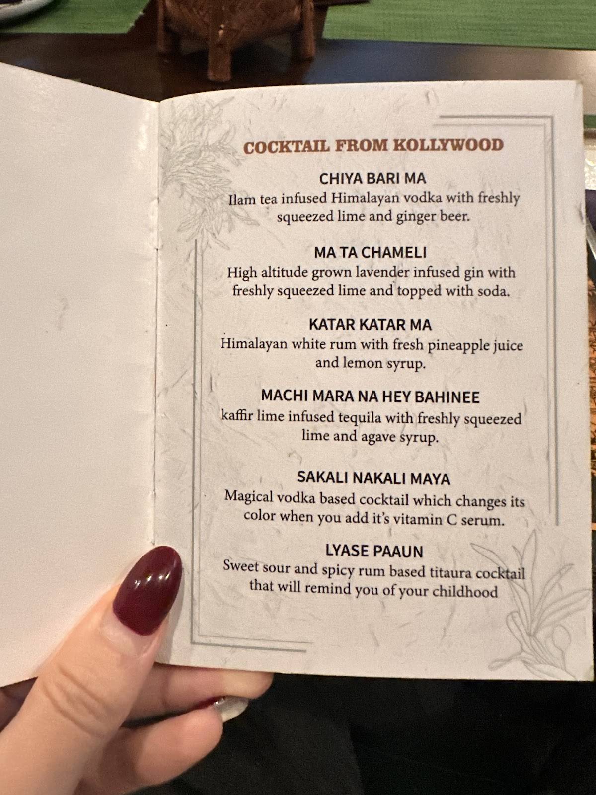 Menu at FAARZI HIMALAYAN BAR AND GRILL -Showcasing Nepal's vibrant ...
