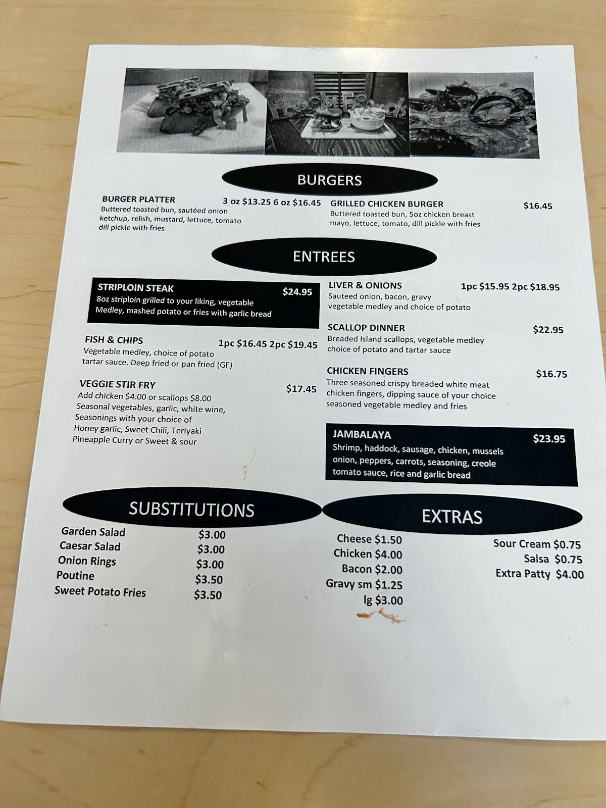 Menu at Family And Friends Restaurant, Kensington, 45 Broadway St N