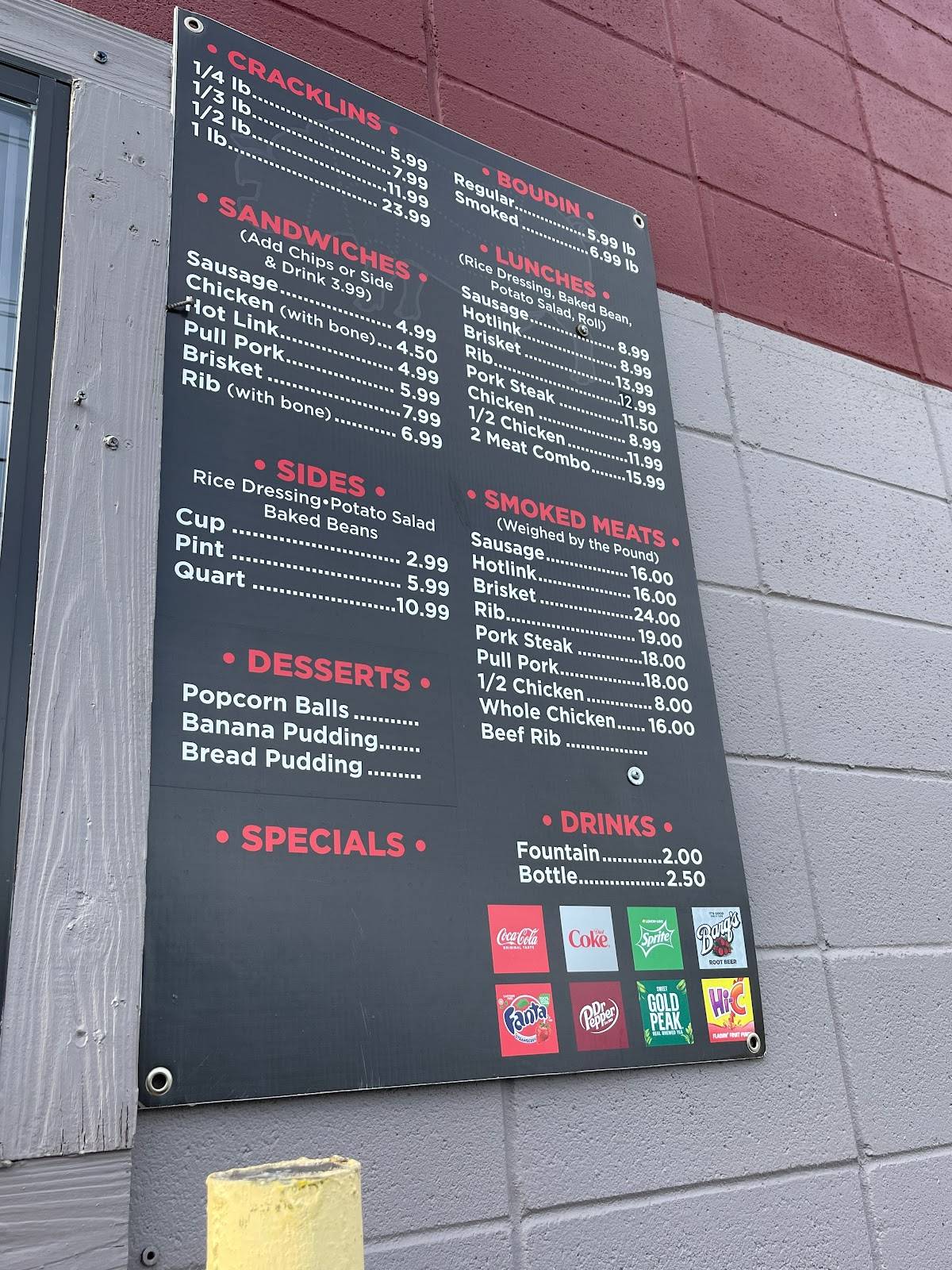 Menu at Famous Foods BBQ, Lake Charles