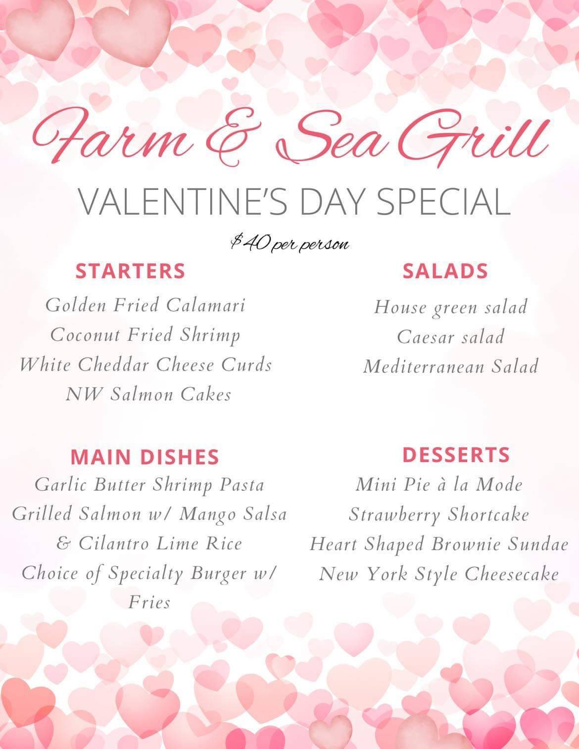 Menu at Farm & Sea Grill restaurant, Port Hadlock-Irondale