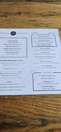 Menu at Farmers Arms Hotel restaurant, Creswick