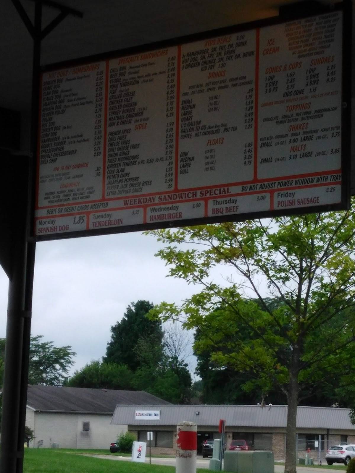 Menu at B-K Root Beer fast food, Troy, Stone Cir Dr