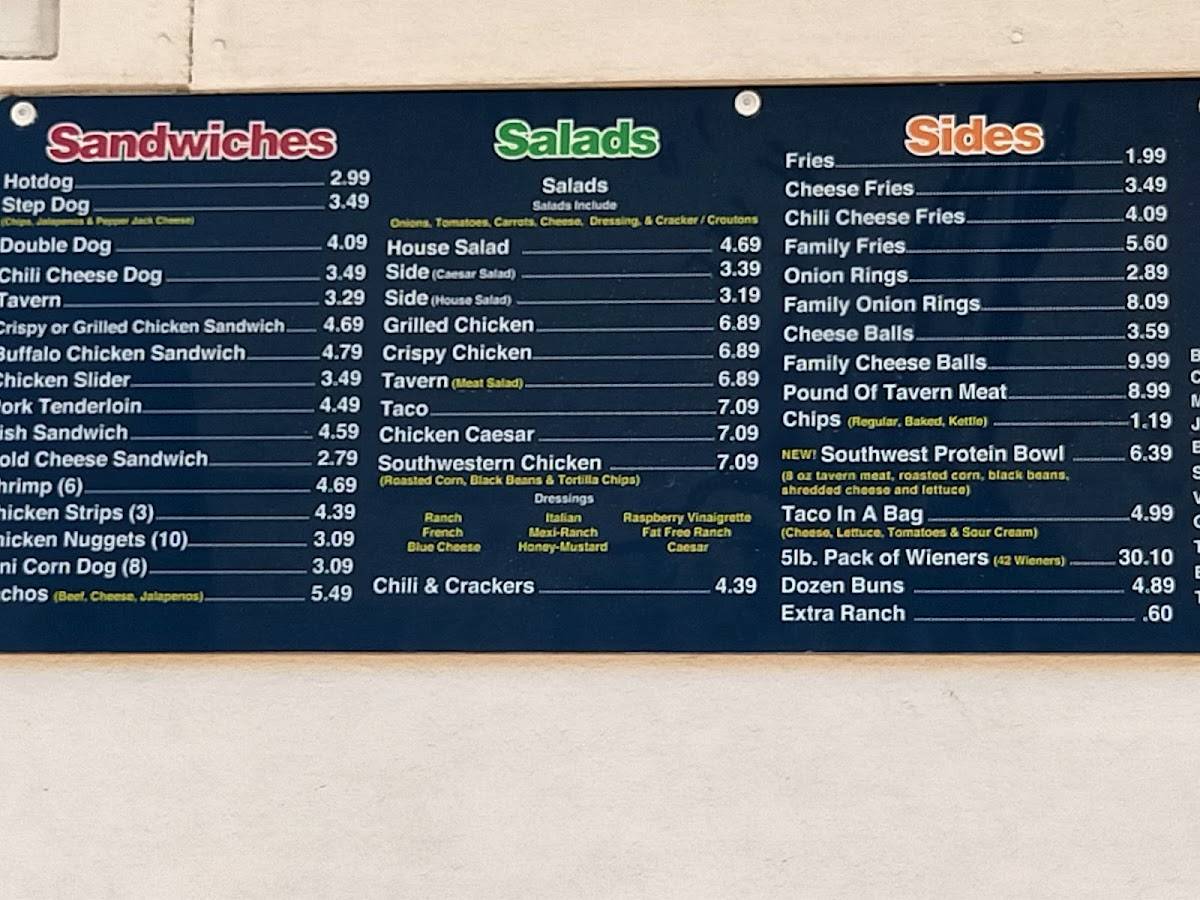 Menu at Bob's Drive Inn fast food, Le Mars