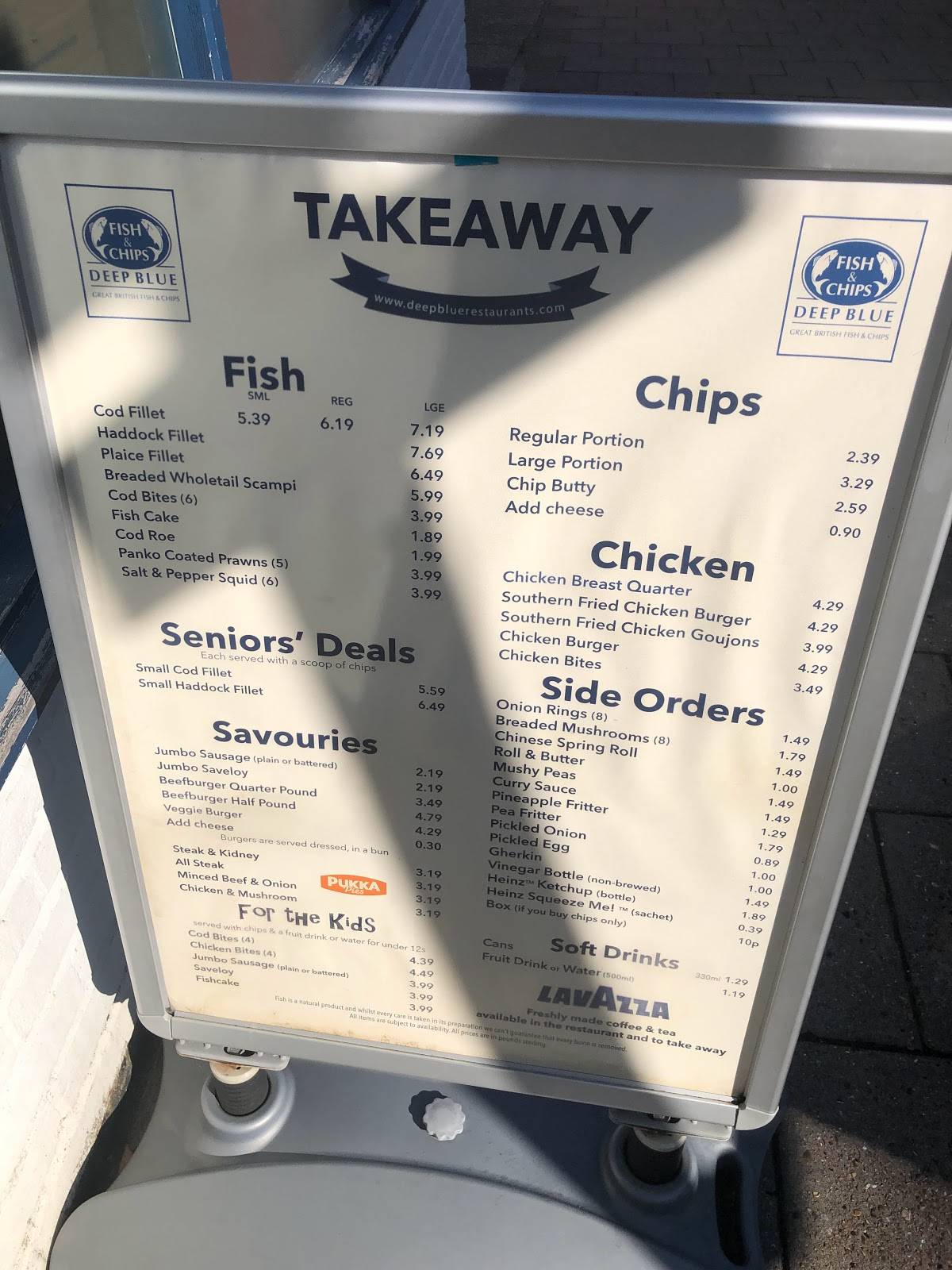 Menu at Deep Blue Fish & Chips fast food, Lymington