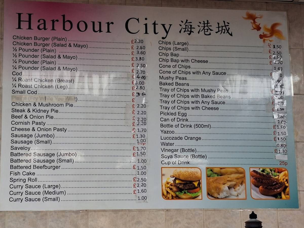 Menu at Harbour City fast food, Cheltenham