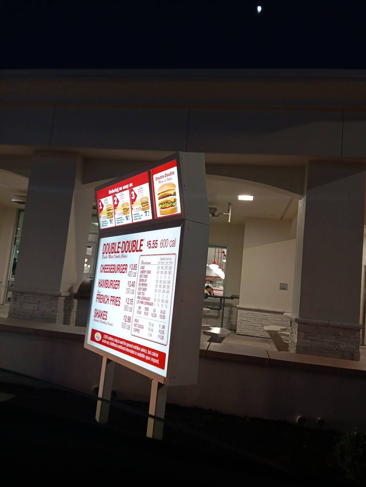 Menu at In-N-Out Burger fast food, South Salt Lake