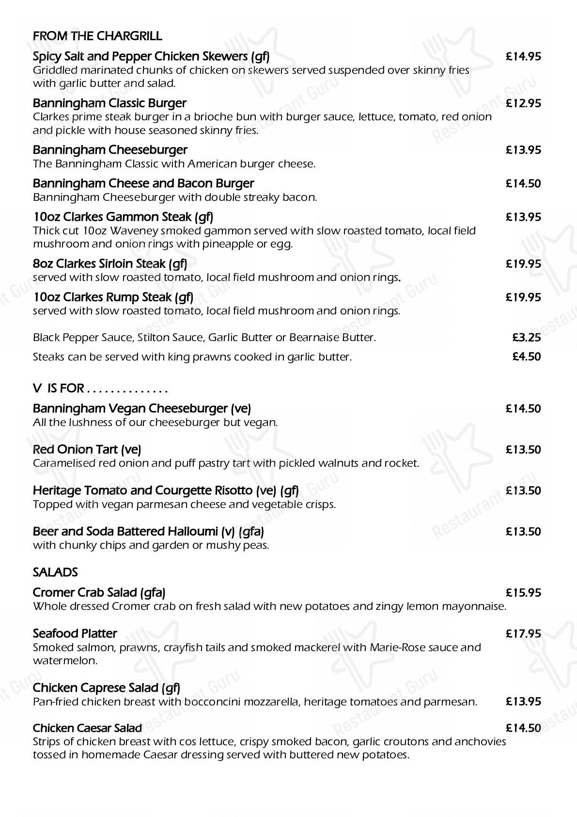 Menu at Kanton fast food, Cromer