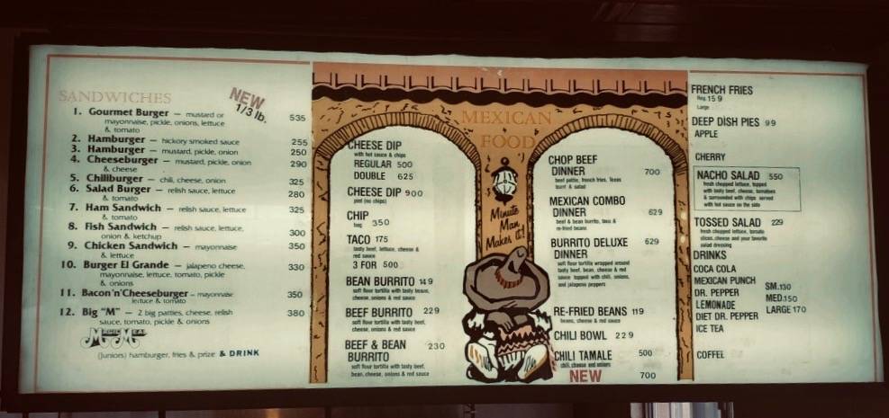 Menu at Minute Man Hamburgers fast food, El Dorado