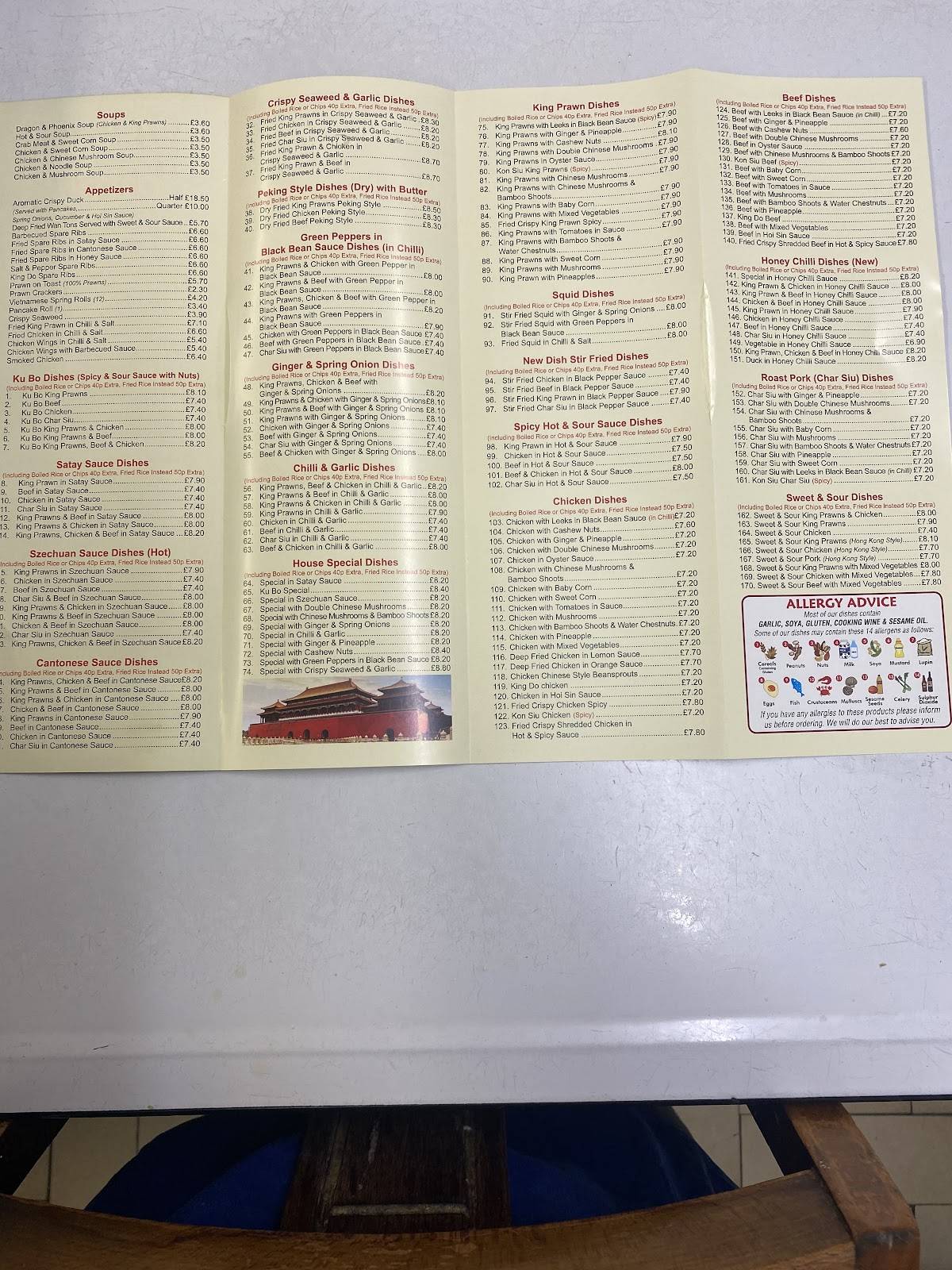 Menu at Ocean Palace Chinese Take Away fast food, Bedlington
