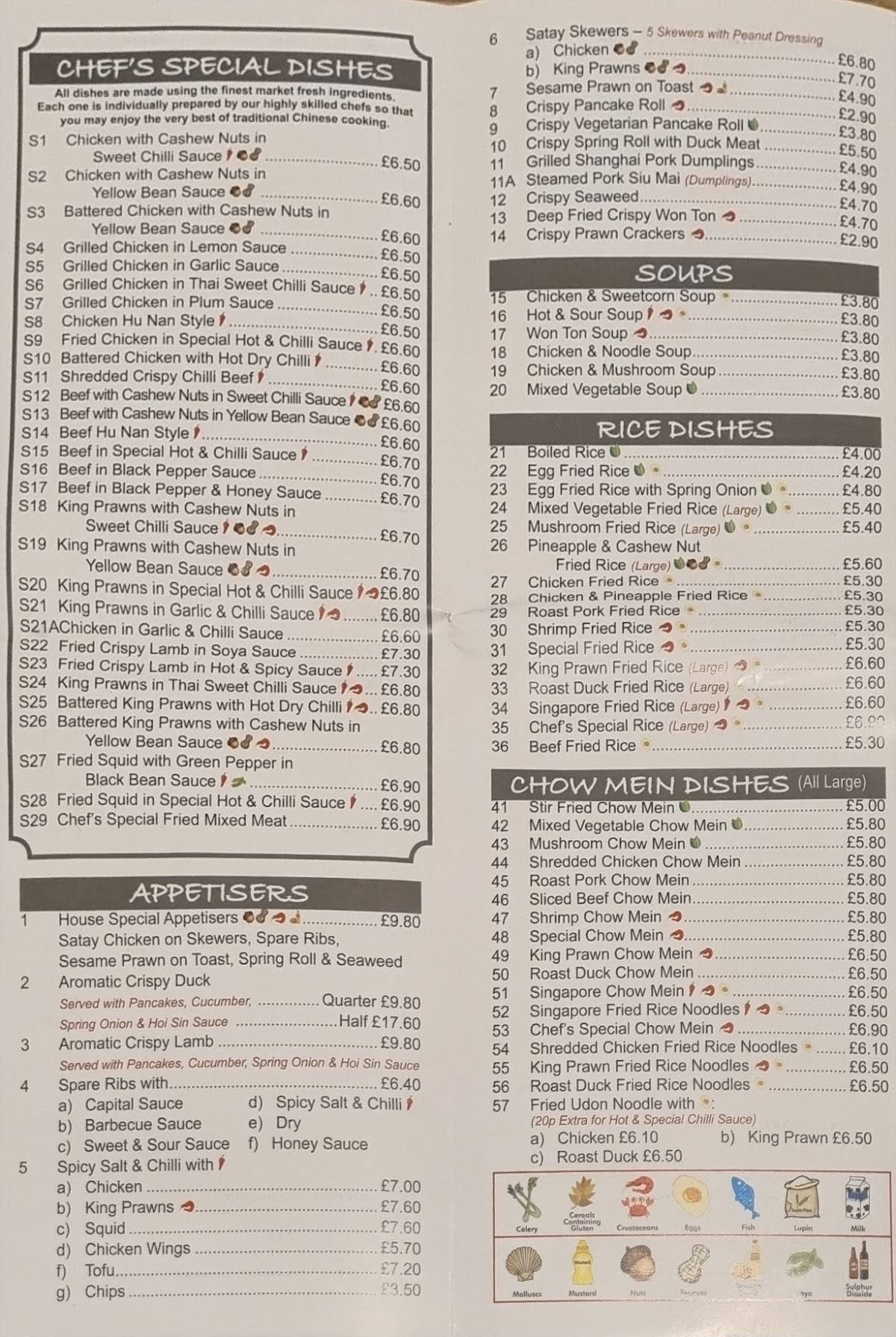 Menu at Phoenix Chinese Takeaway & Delivery fast food, Colchester
