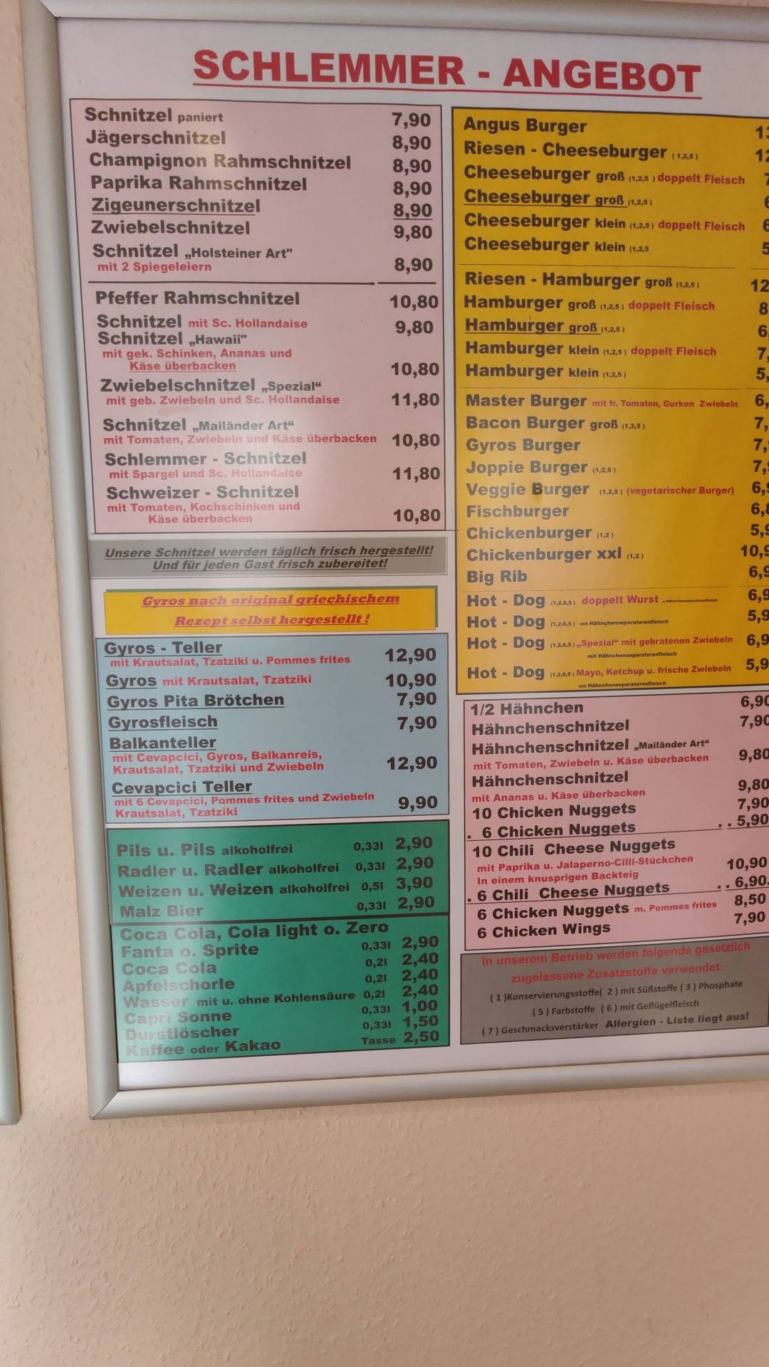 Speisekarte von Schlemmer - Grill fast Food, Ostercappeln