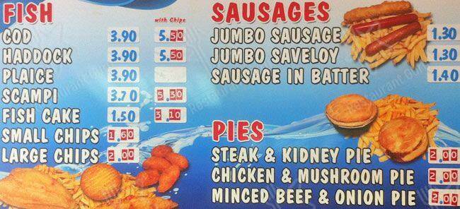 Menu at Star fast food, London, 135 King's Cross Road