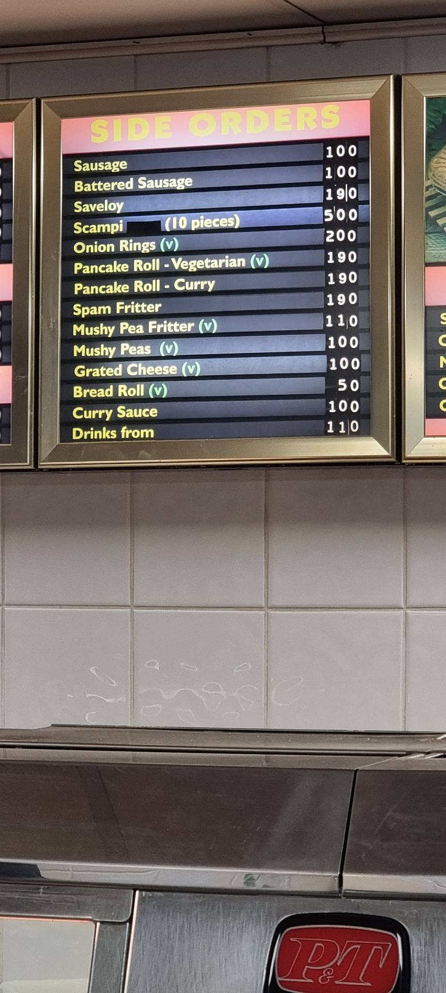 Menu at Taylors Fish Bar, Heathfield
