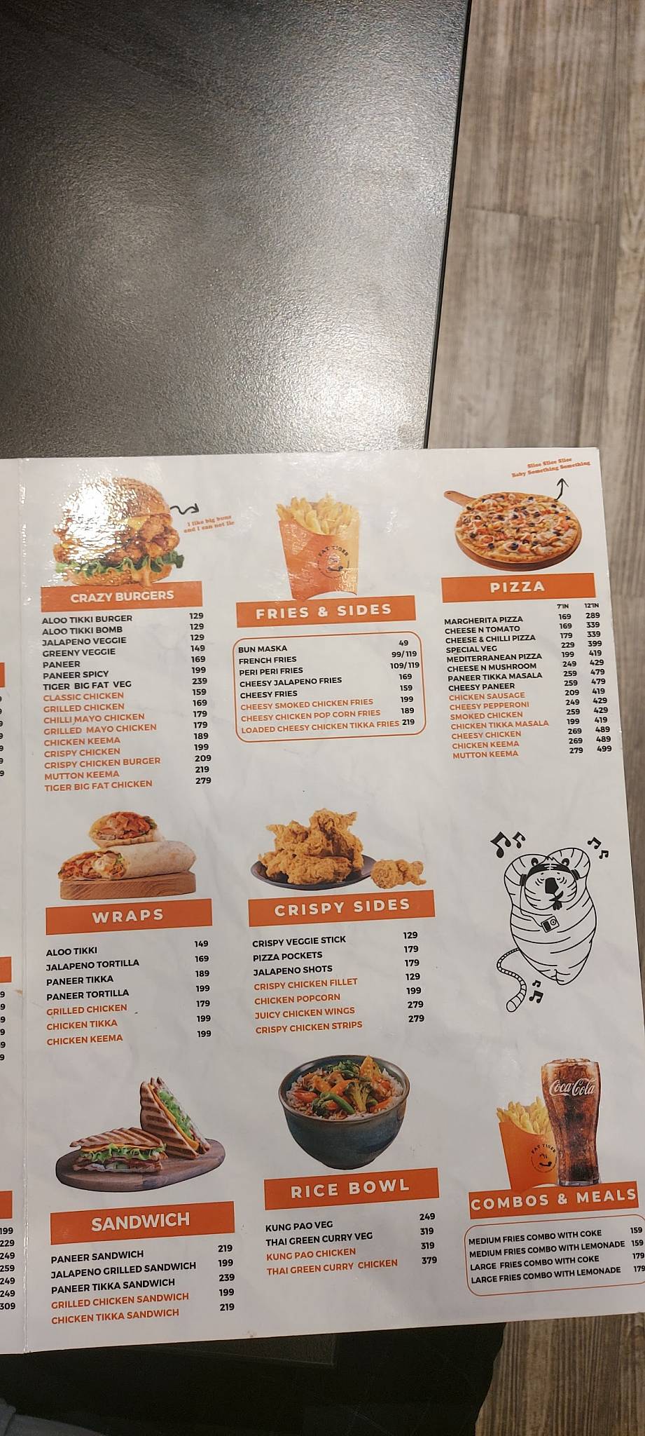 Menu at Fat Tiger, Ahmedabad