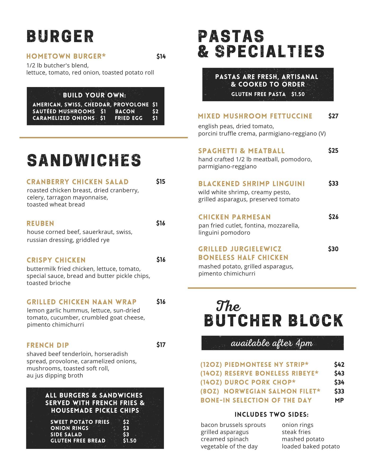 Menu at Fenimore's Pub, Glens Falls