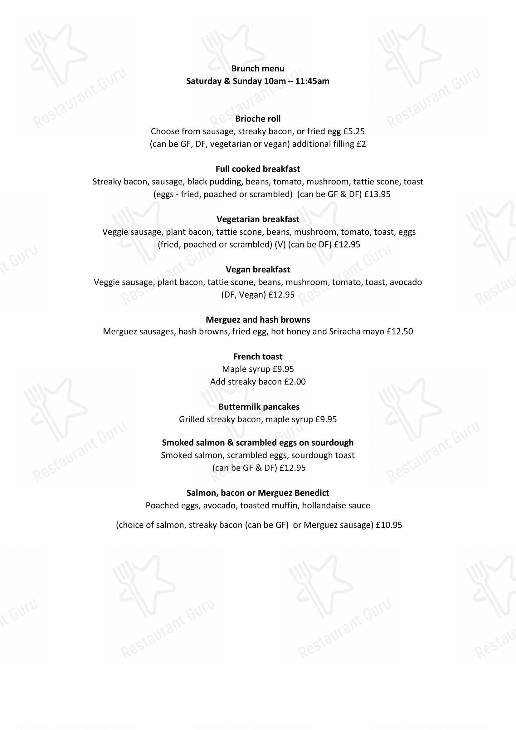Menu at Fennel Restaurant, Inverurie