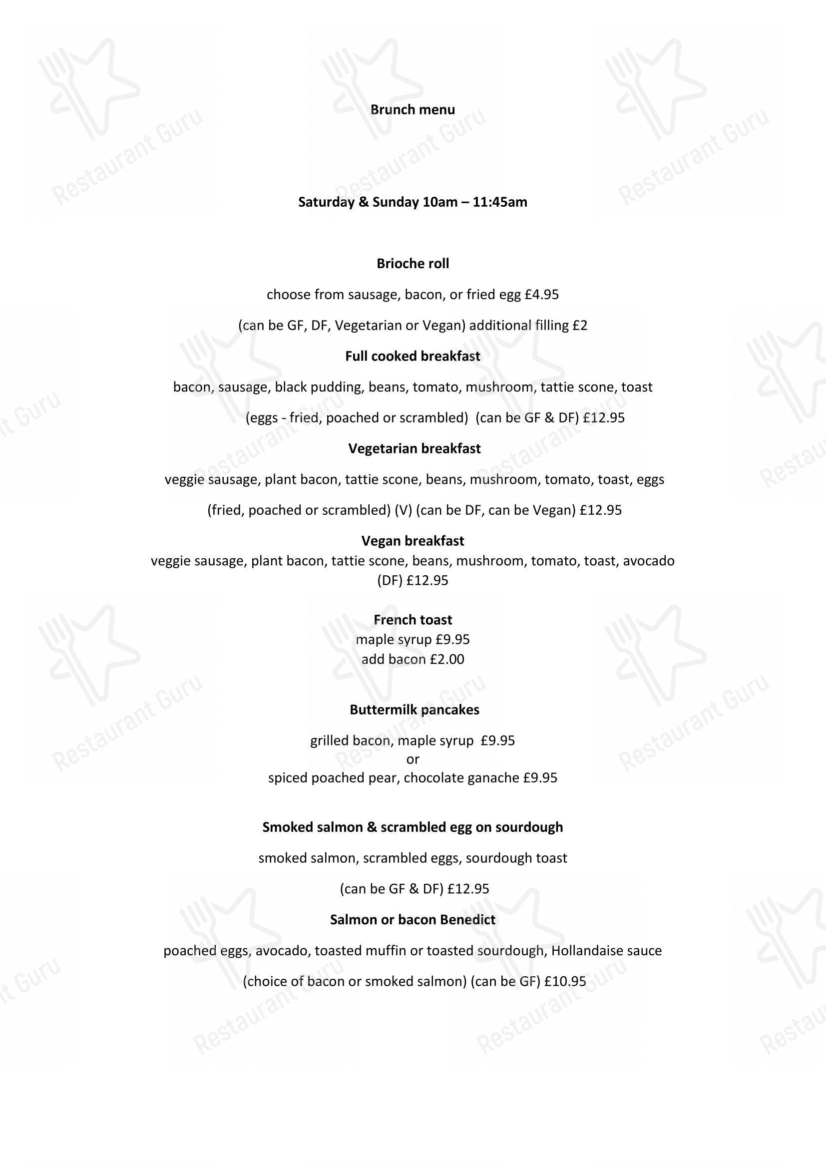 Menu at Fennel Restaurant, Inverurie