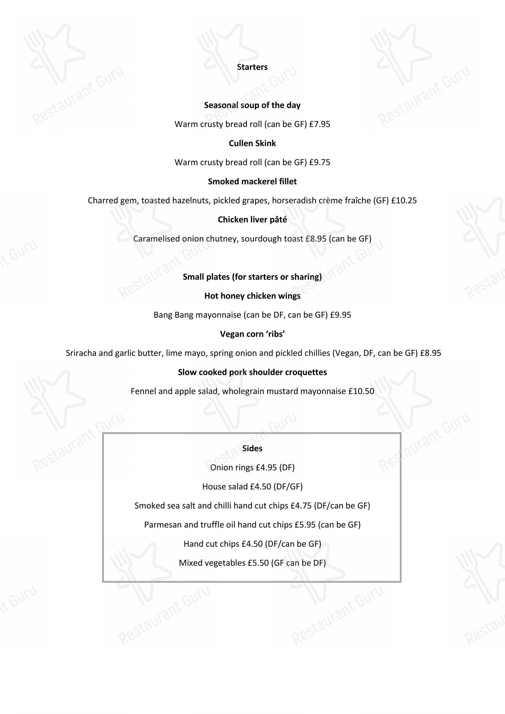 Menu at Fennel Restaurant, Inverurie