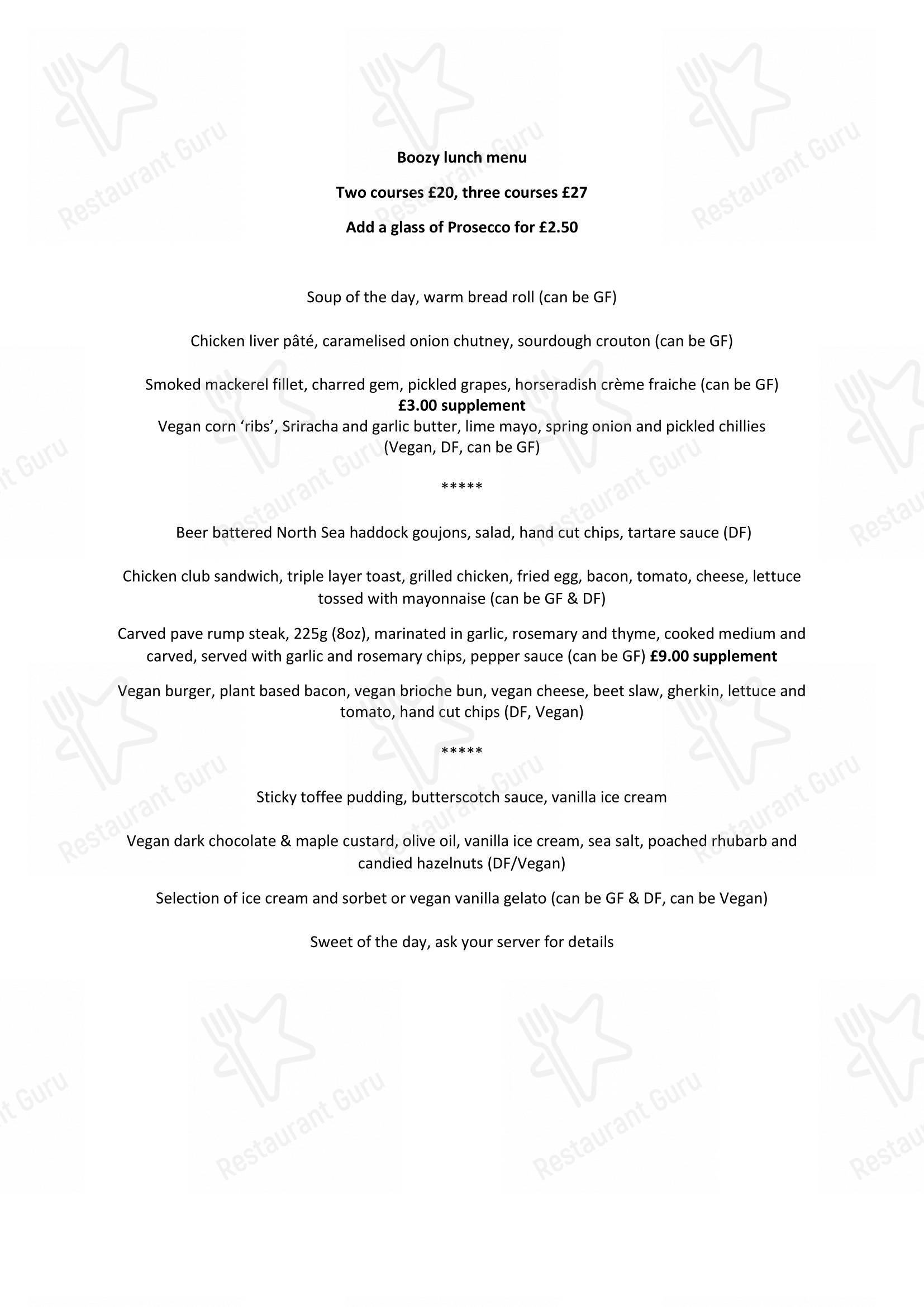 Menu at Fennel Restaurant, Inverurie