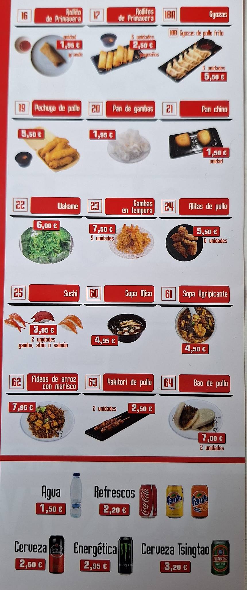 Menu at Restaurante Wok Two, Ferrol