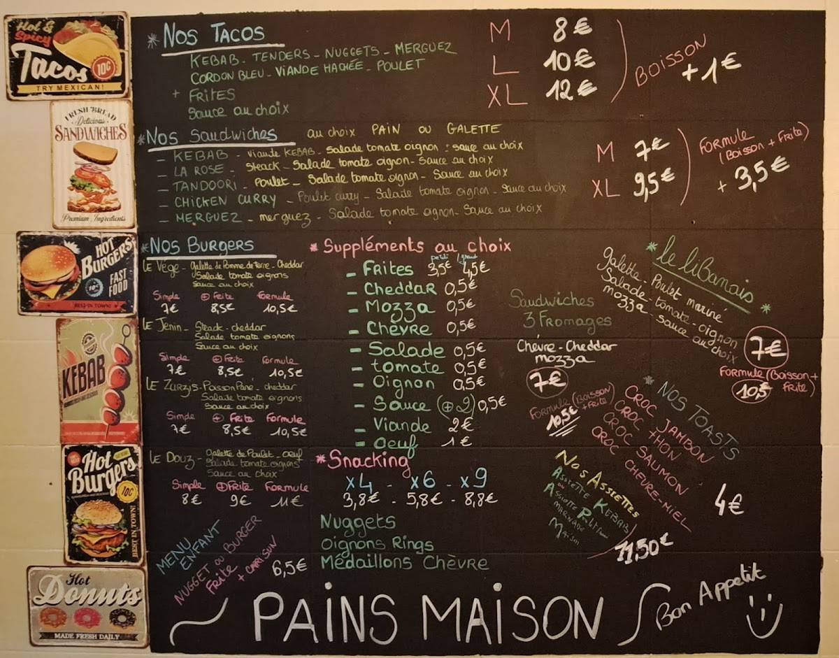 Menu au Finger food restaurant, Saint-Brieuc