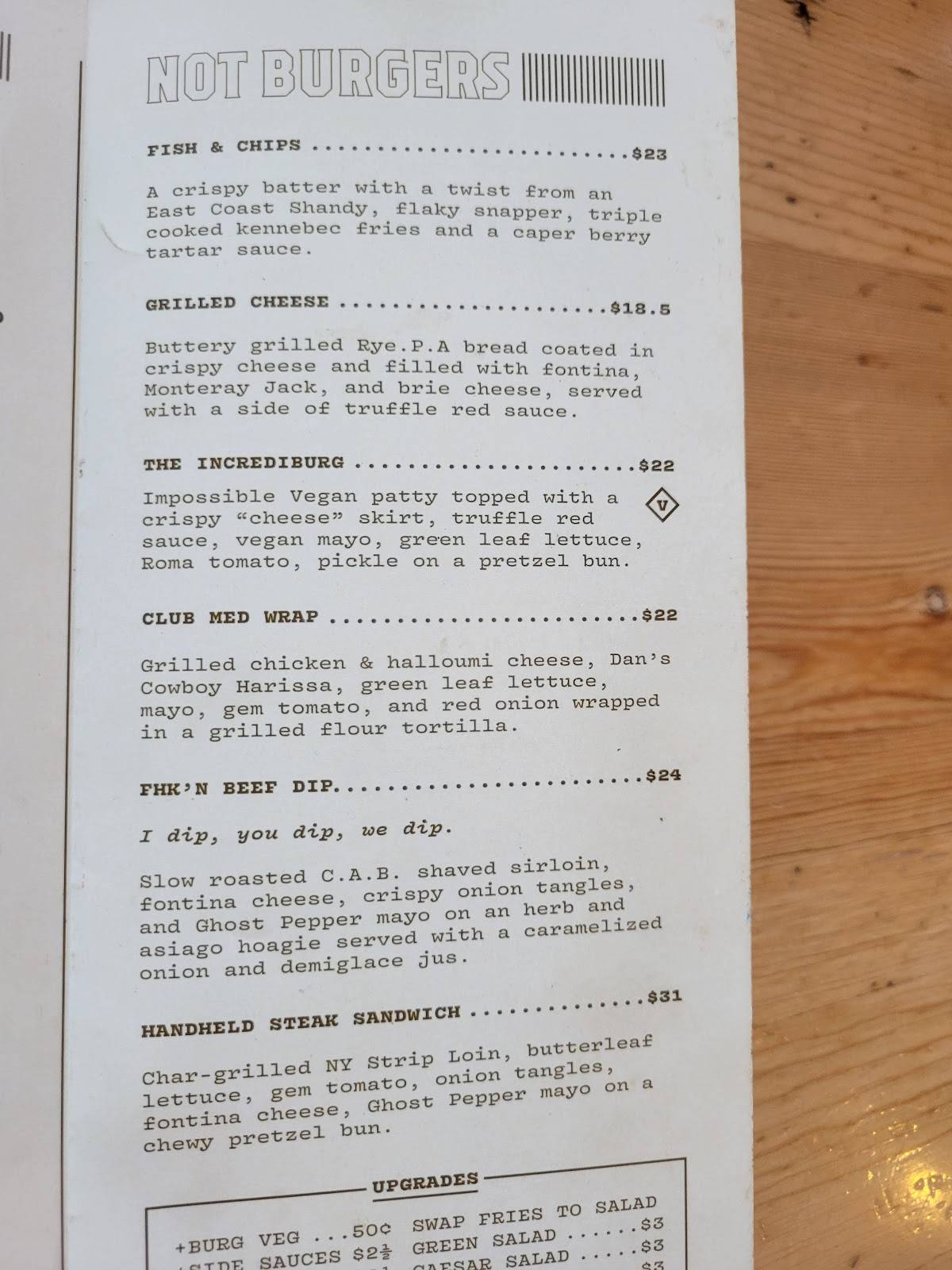 Menu at Fire Hall Kitchen & Tap pub & bar, Cranbrook