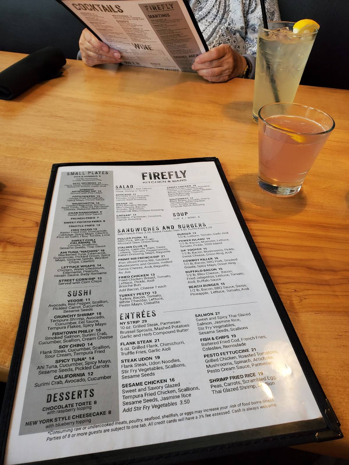 Menu at Firefly Restaurant, Traverse City