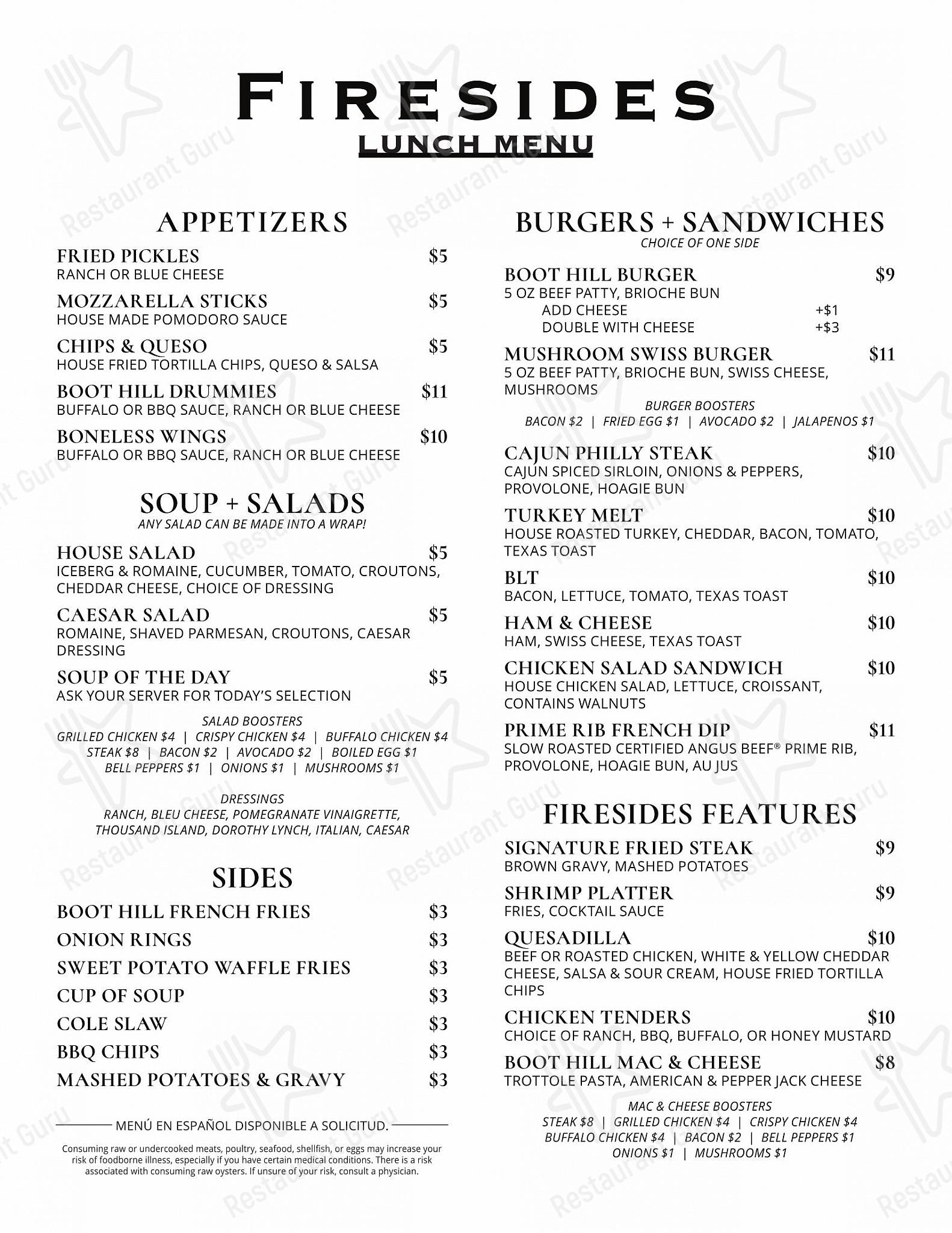Menu at Boot Hill Casino & Resort pub & bar, Dodge City