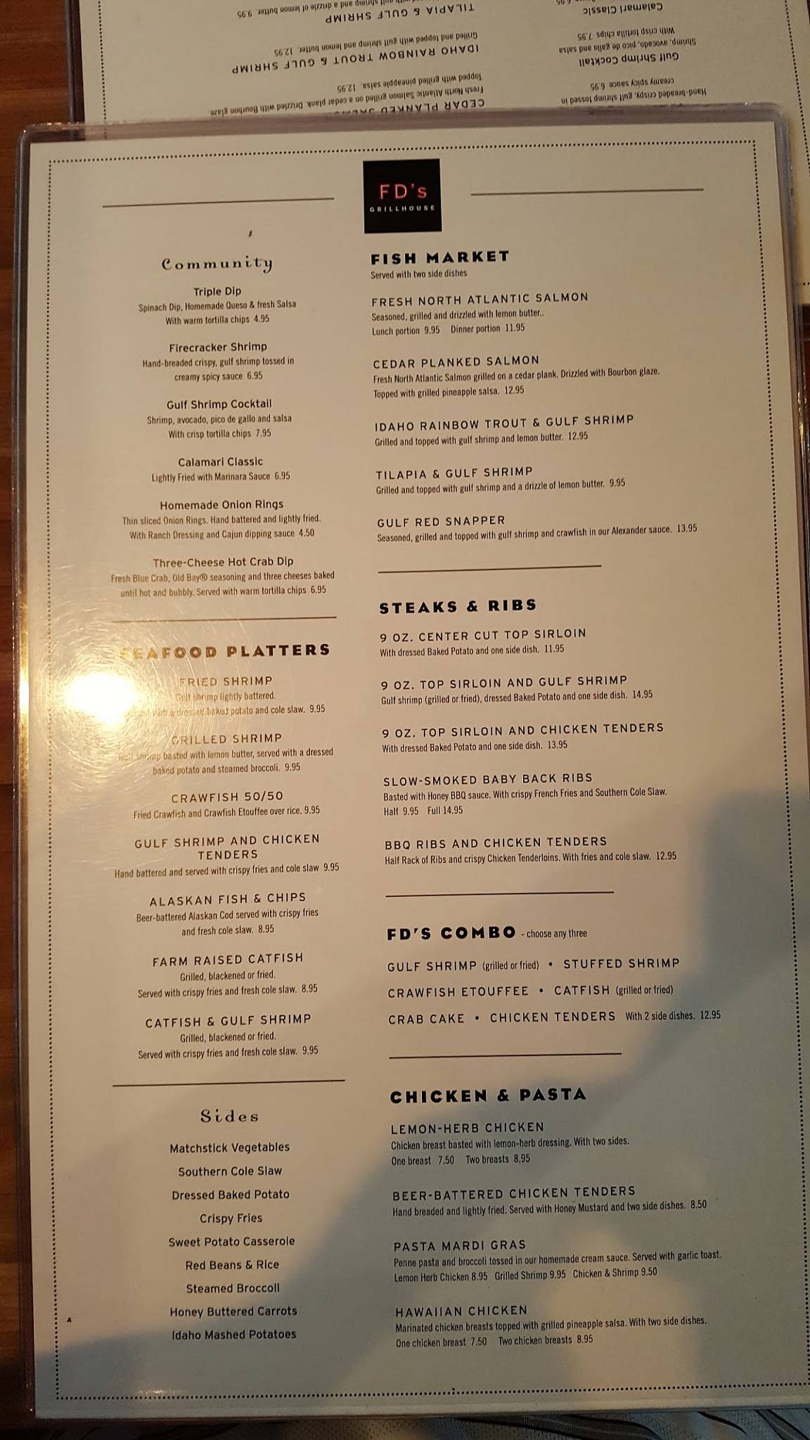 Menu at Fish Daddy's Grill House restaurant, Tulsa