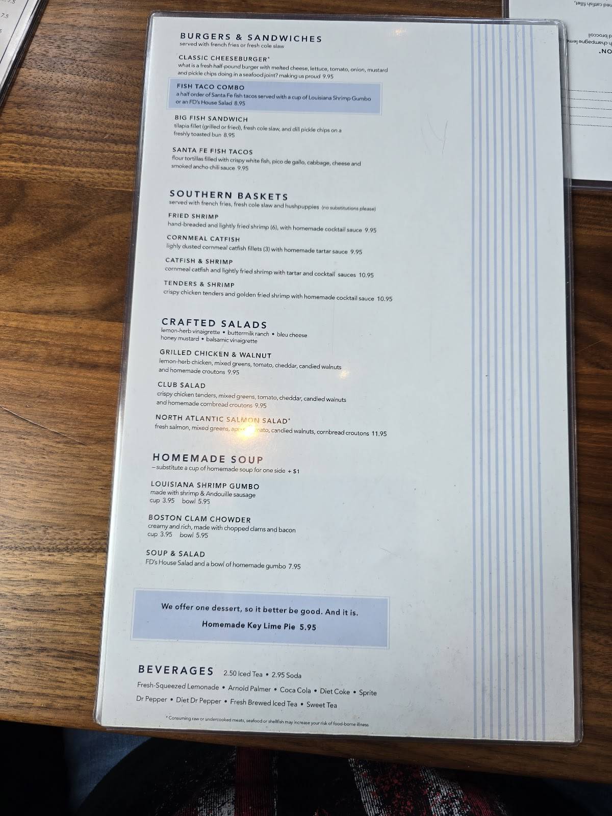 Menu at Fish Daddy's Grill House restaurant, Tulsa