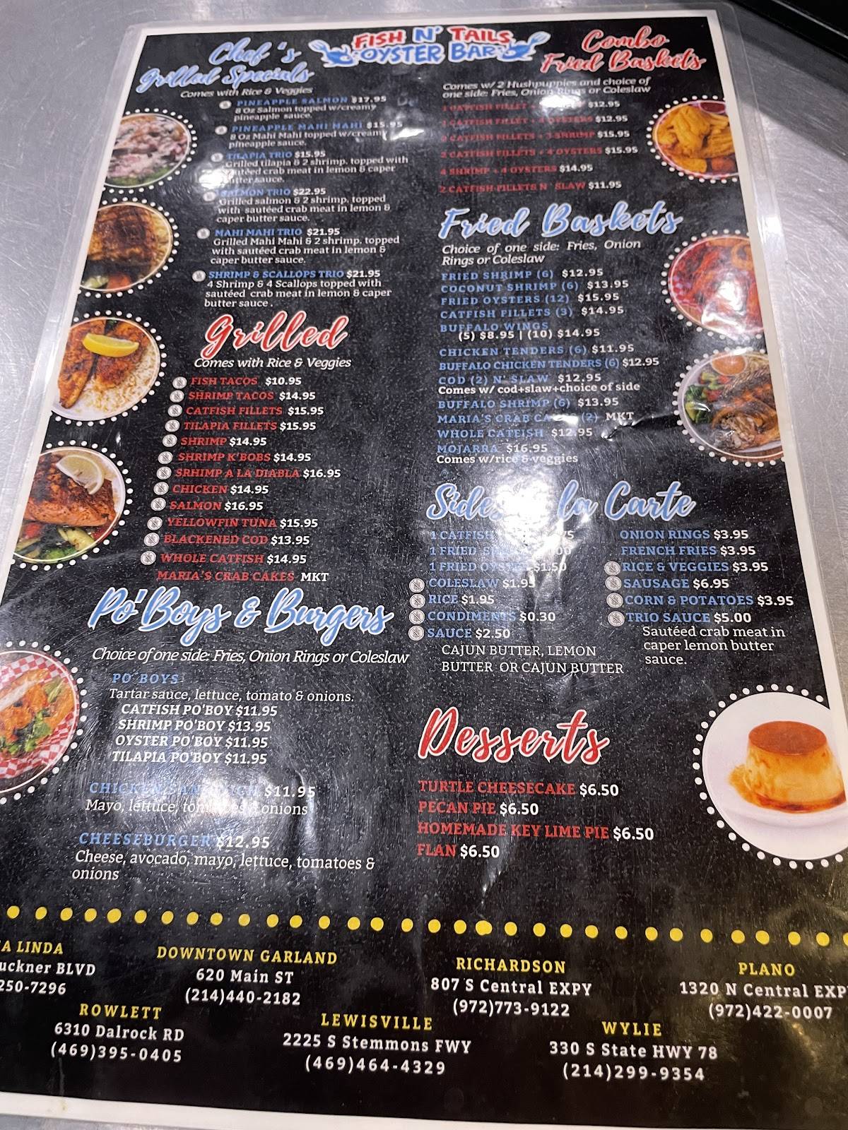 Menu at Fish N Tails Oyster Bar, Rowlett