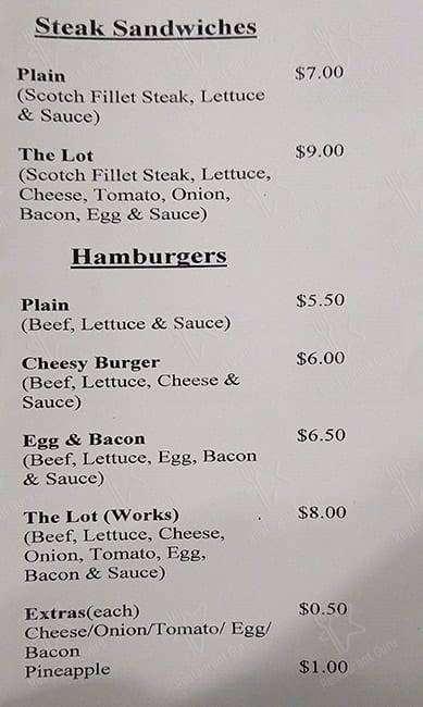 Menu at Fish Tails fast food, Altona Meadows