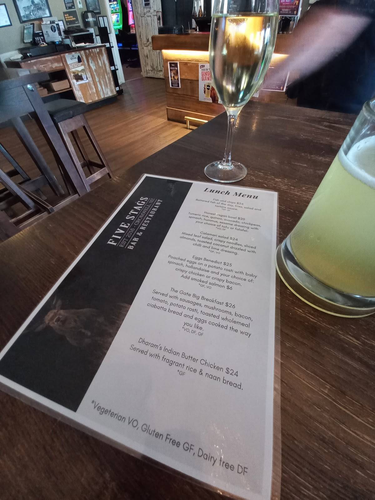 Menu at Five Stags Bar & Restaurant Cromwell, Cromwell