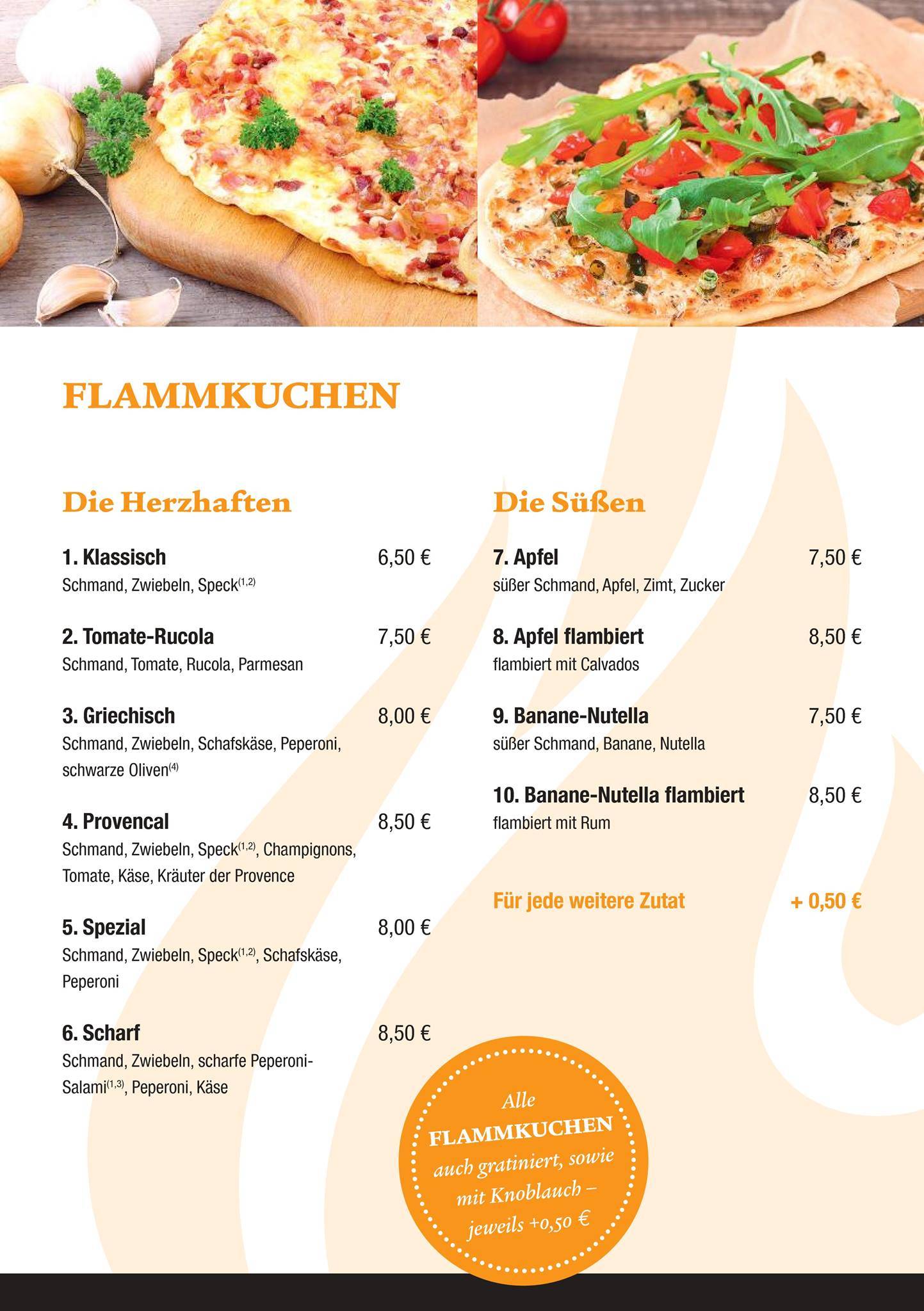 Speisekarte von Flamm - Kuech restaurant, Aidlingen