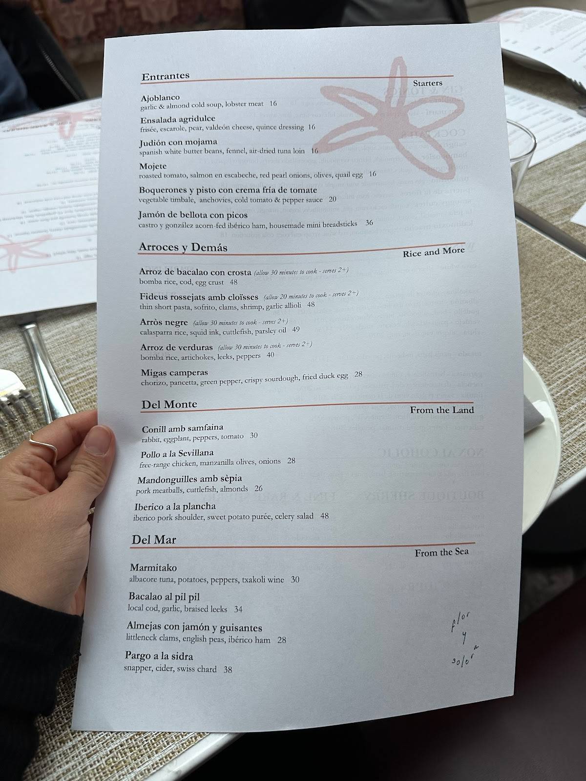 Menu at Flor Y Solera Spanish Tapas Bar, Los Angeles