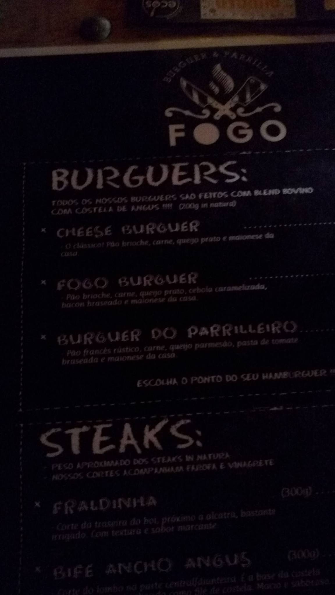 Menu em Fogo Burguer & Parrilla Setúbal @fogoburgers restaurante, Recife