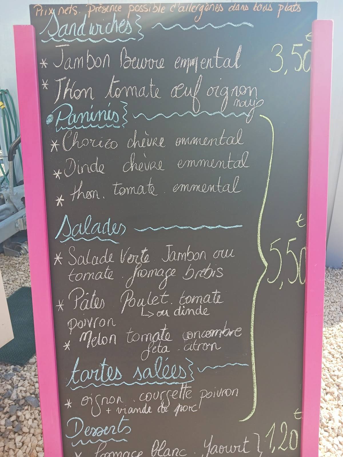Menu au Food truck Le Mésange restaurant, La Crèche