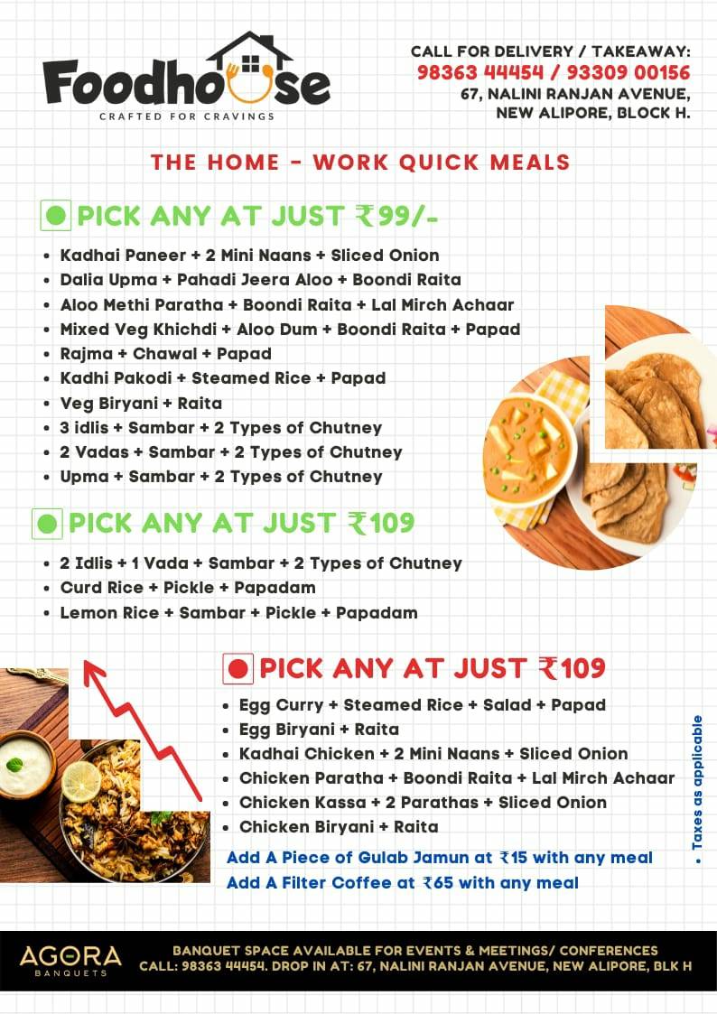 Menu at Foodhouse, Kolkata
