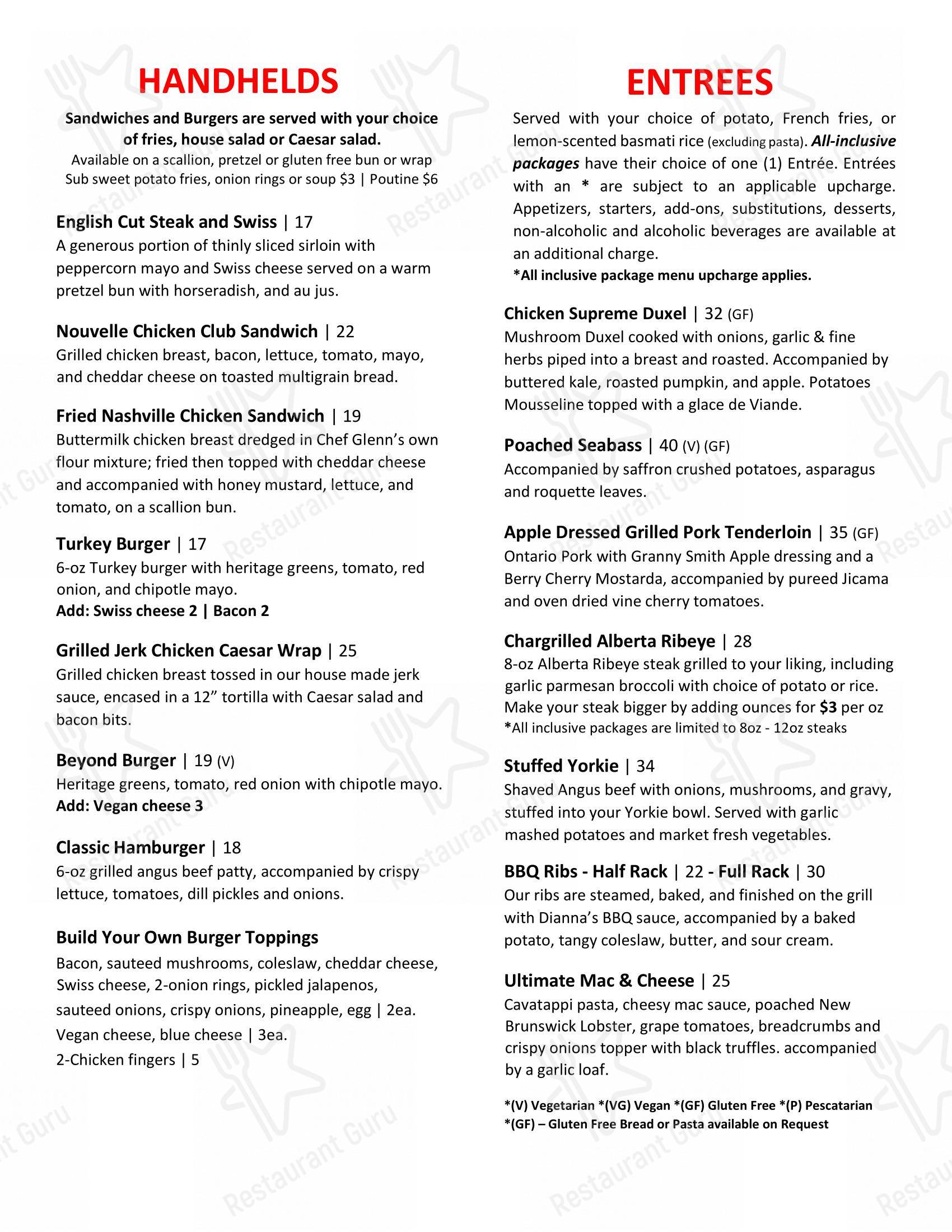Menu at Forest Golf Club & Inn, Lambton Shores