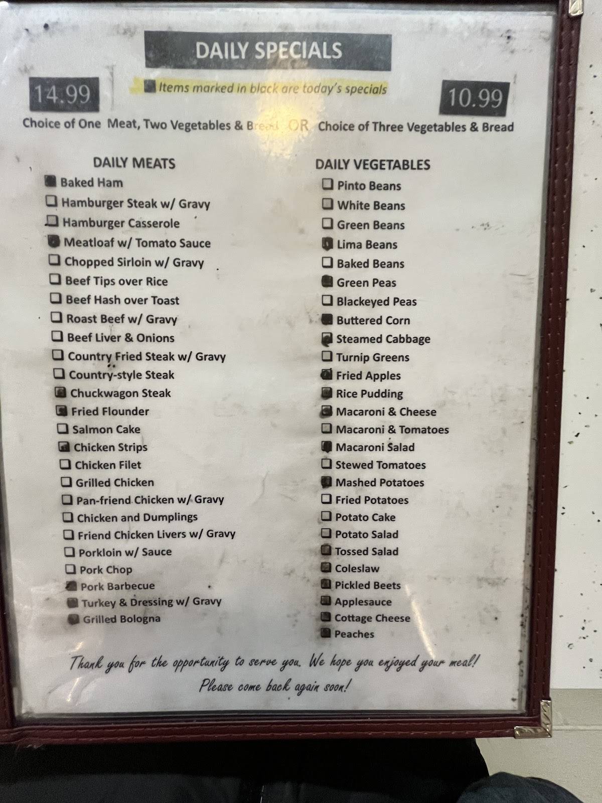 Menu at Forks Country Restaurant, Bedford