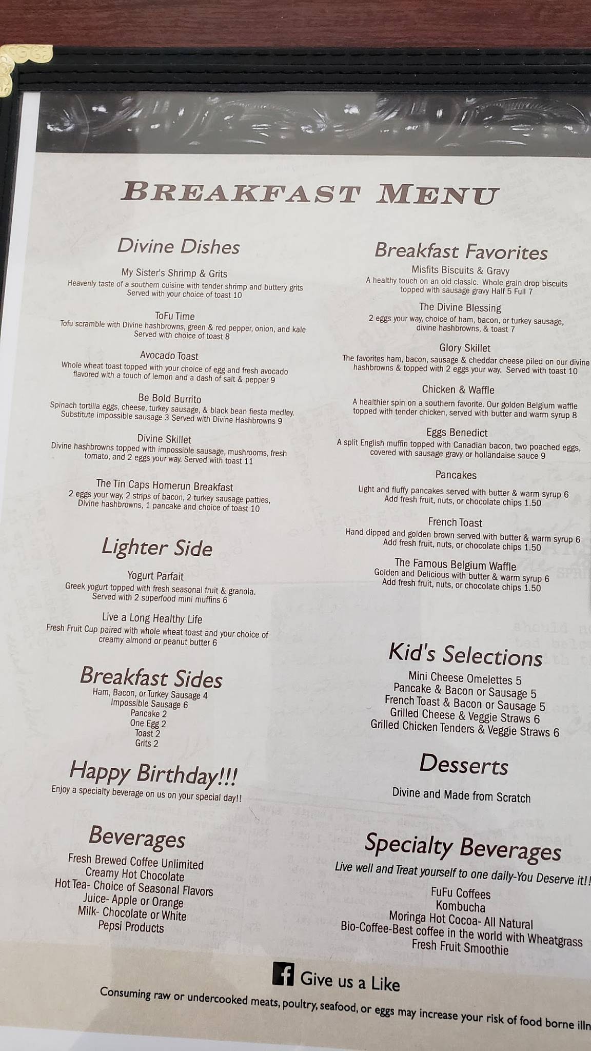 Menu at A Divine Encounter Café cafe, Fort Wayne
