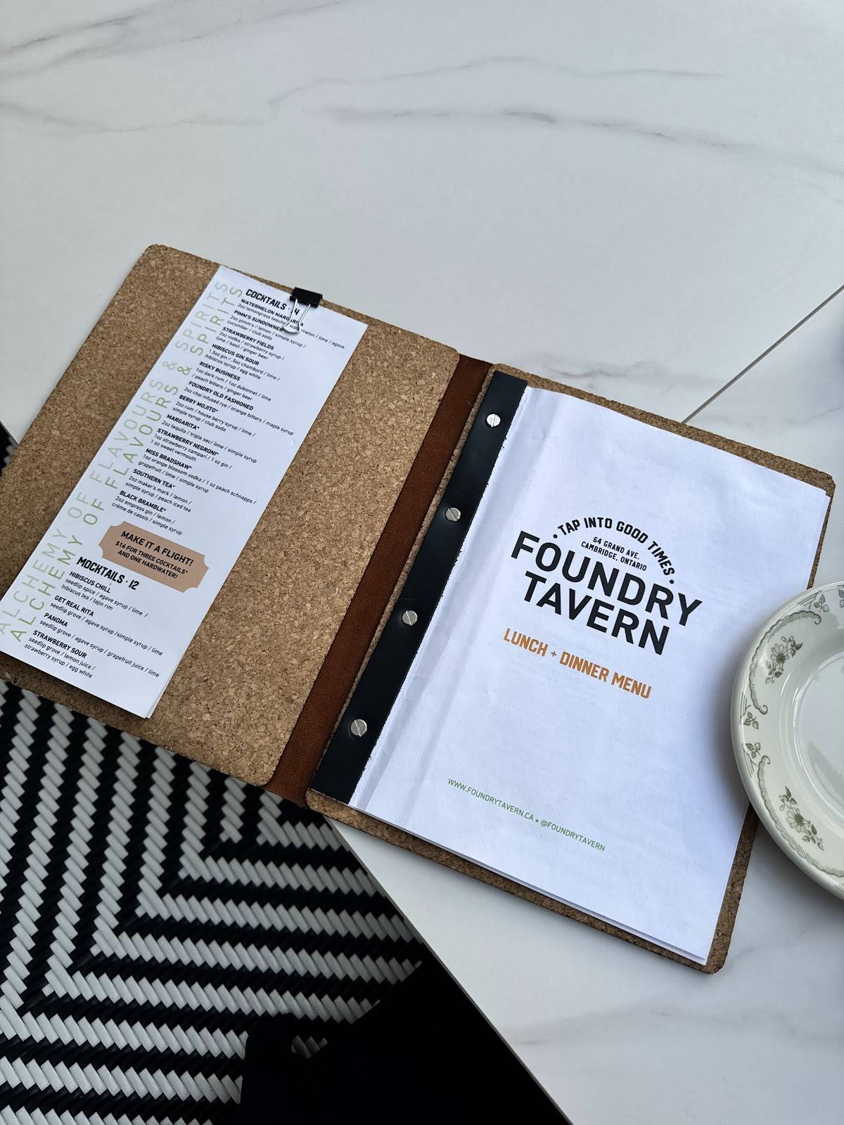 Menu at Foundry Tavern pub & bar, Cambridge