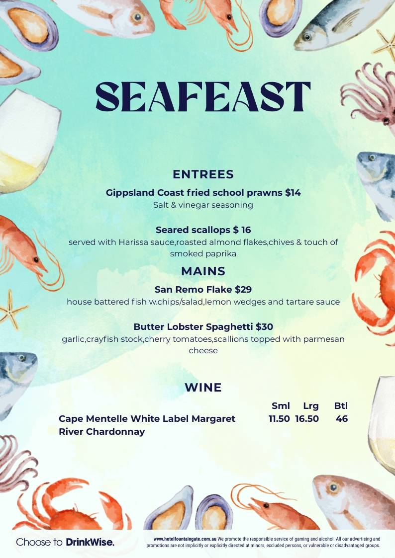 Menu at Fountain Gate Hotel pub & bar, Narre Warren, Fountain Gate ...