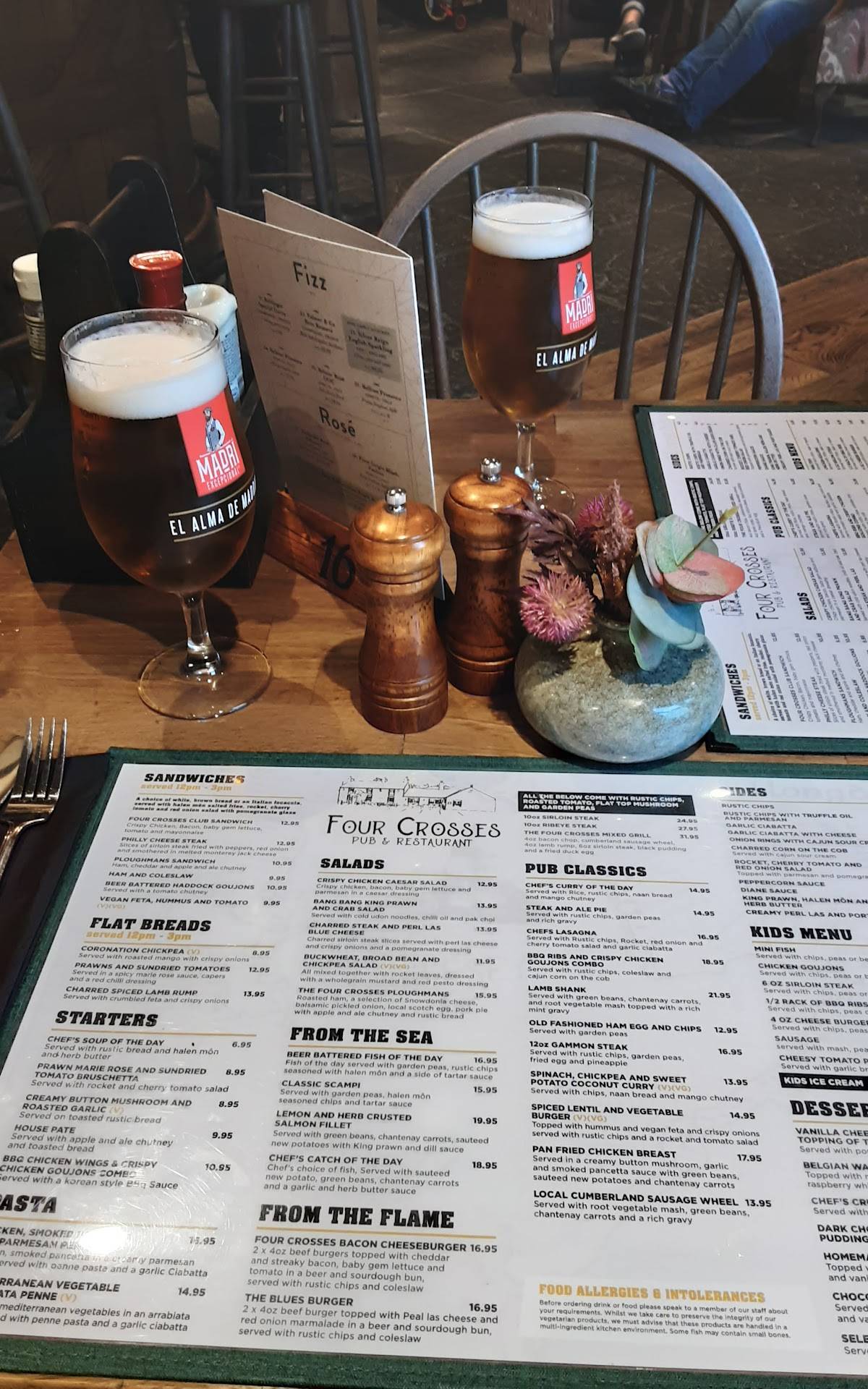 Menu at Four Crosses, Menai Bridge pub & bar, Menai Bridge, Pentraeth Rd