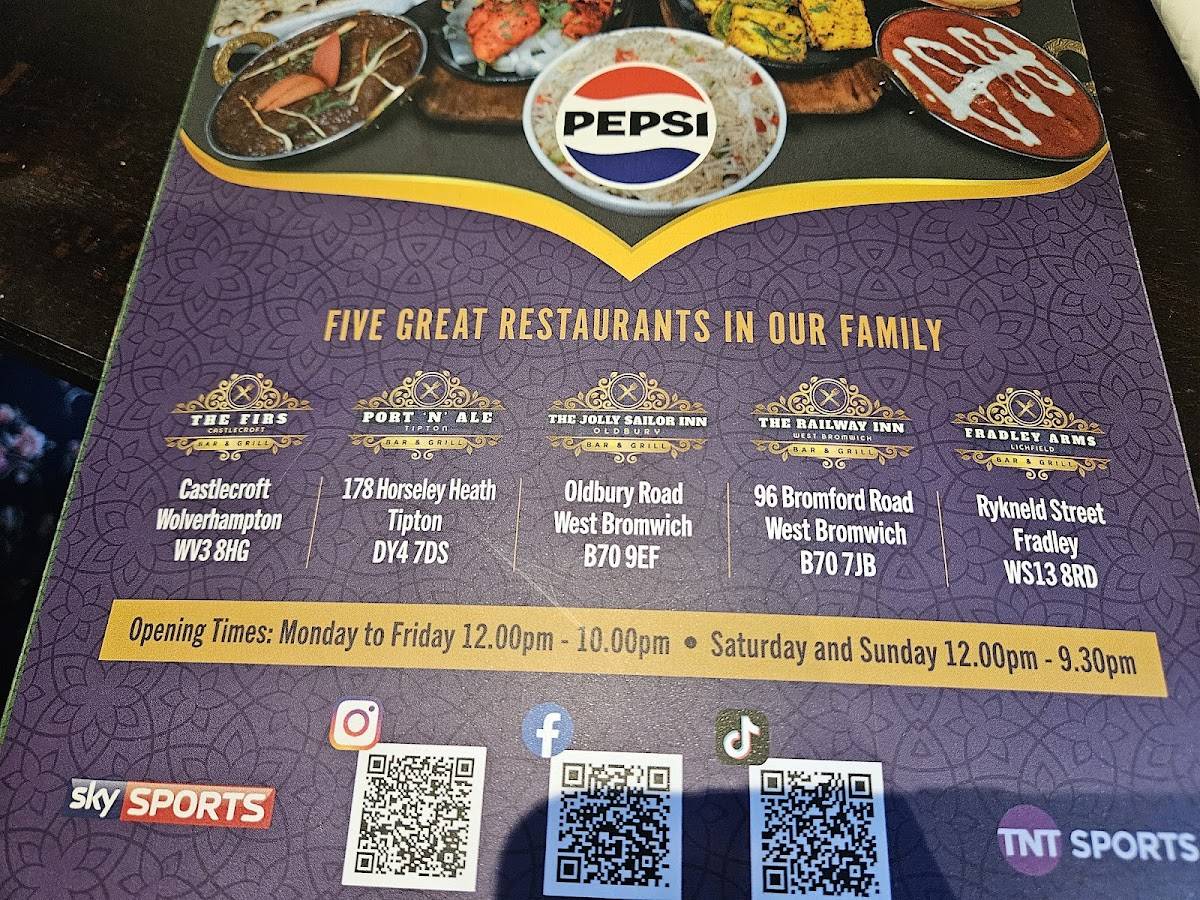 Menu at Fradley Arms pub & bar, Lichfield