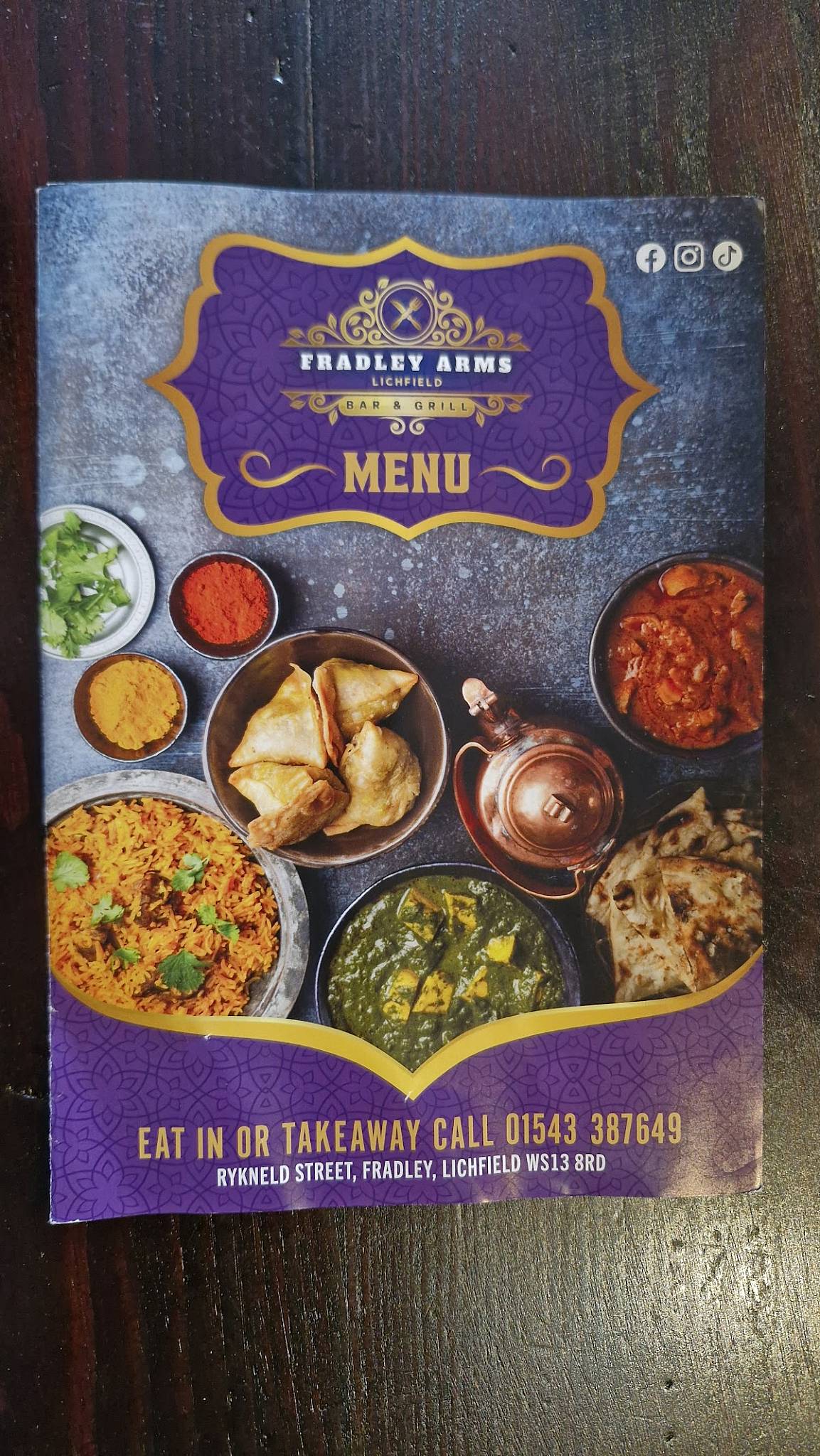 Menu at Fradley Arms pub & bar, Lichfield