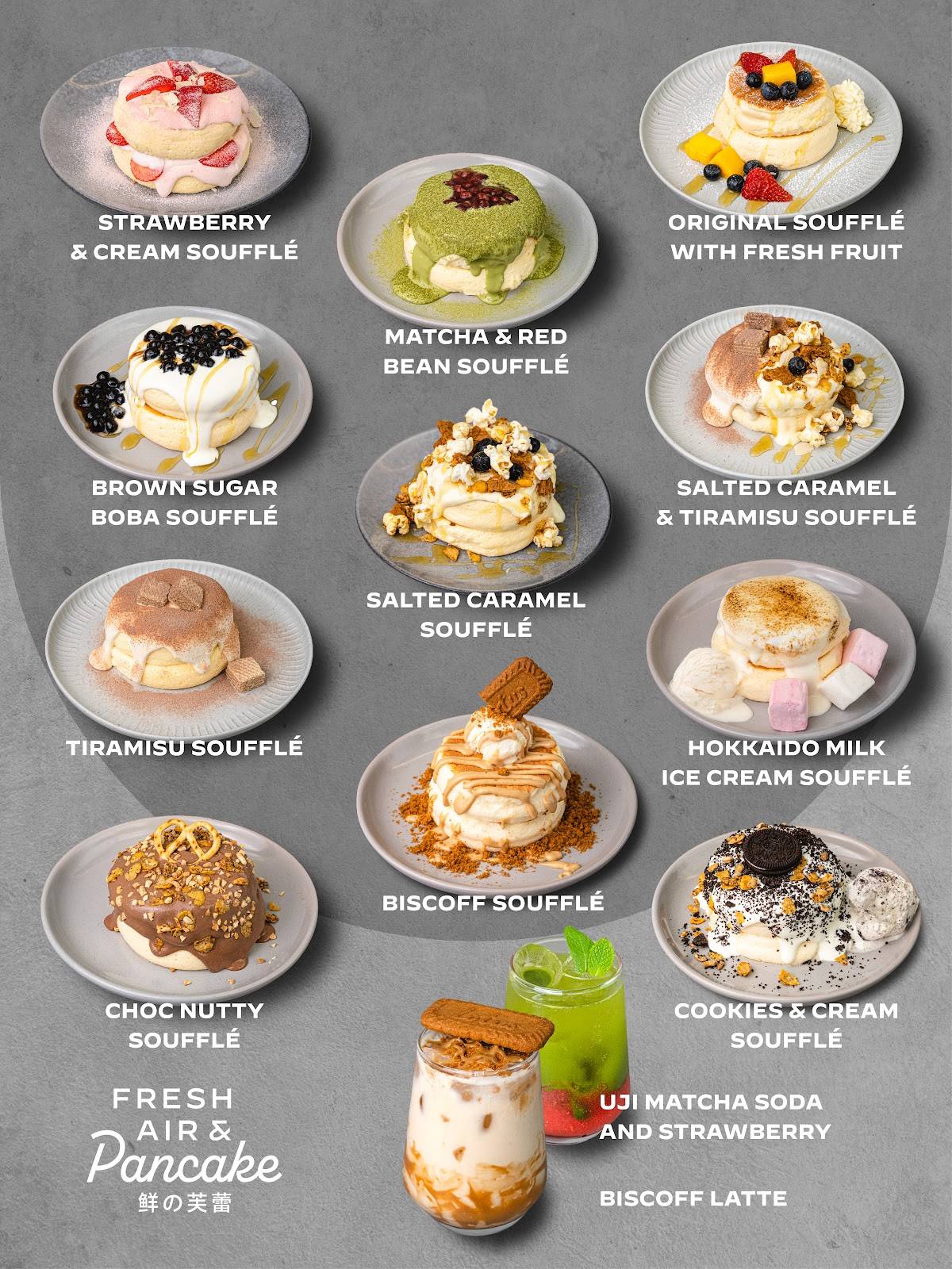 Menu at Fresh Air & Pancake CBD desserts, Melbourne