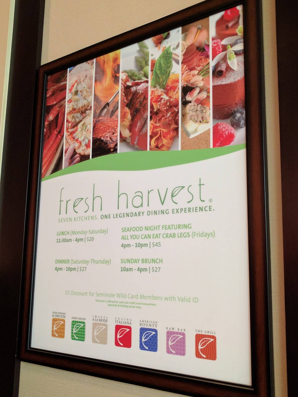 Menu at Fresh Harvest Buffet (in Seminole Hard Rock Tampa) restaurant ...