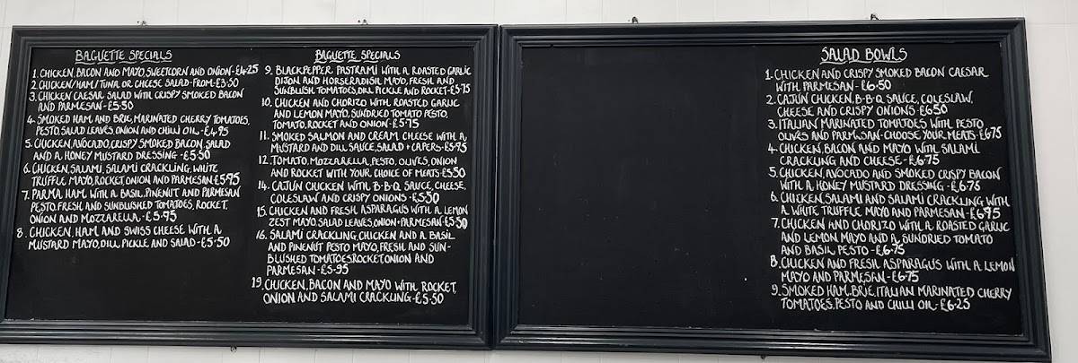 Menu at Fresh the Baguette Bar, Cardiff