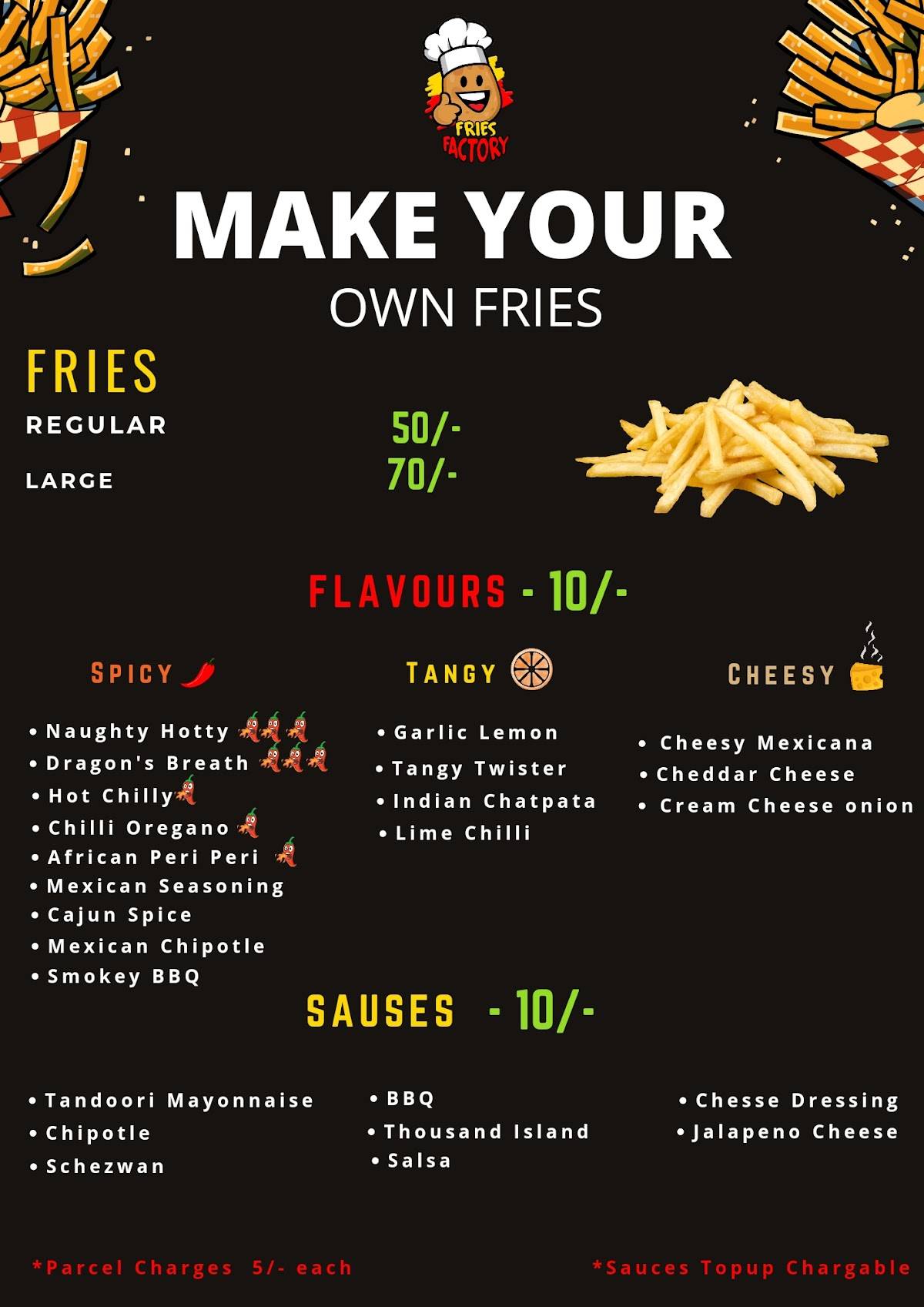 Menu at Fries Factory - Malleshwara, Bengaluru